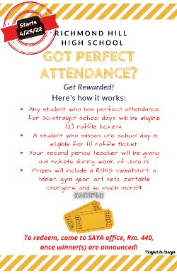 Perfect Attendance Contest | Richmond Hill High School